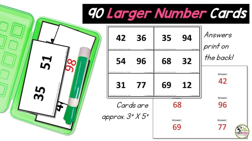 Number Sense Flash Cards BUNDLE | 1st Grade Pandamania