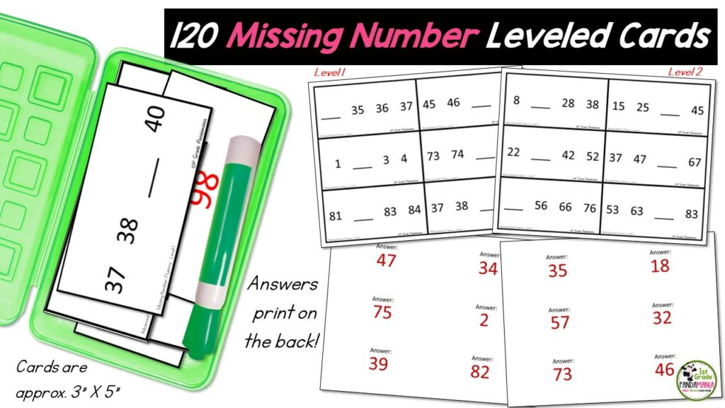 Number Sense Flash Cards BUNDLE | 1st Grade Pandamania