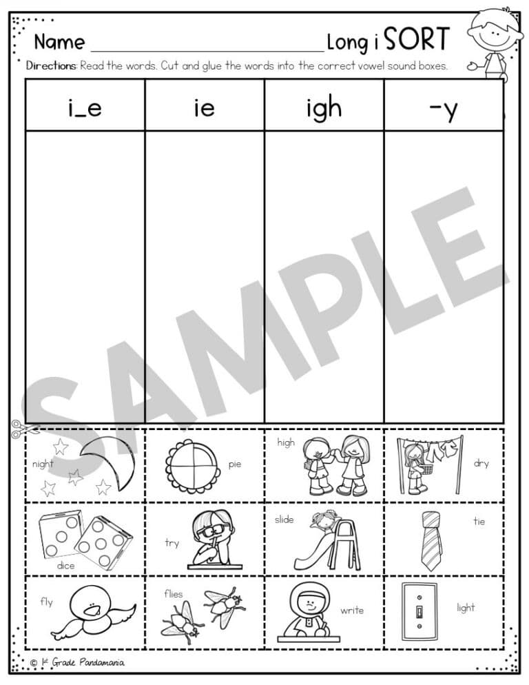 Long I Worksheets Phonics Activities | 1st Grade Pandamania