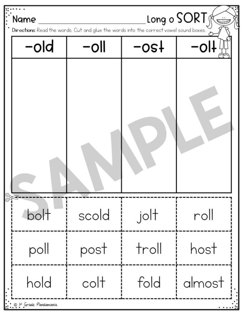 Long O Worksheets Phonics Activities | 1st Grade Pandamania