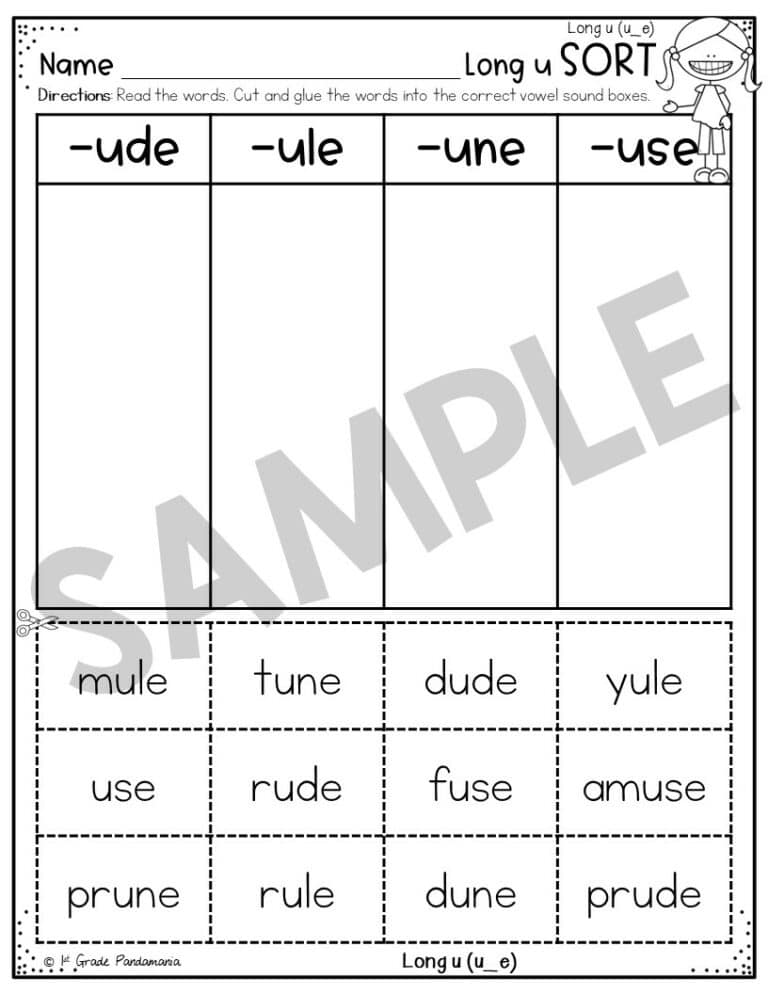 Long U Worksheets Phonics Activities | 1st Grade Pandamania