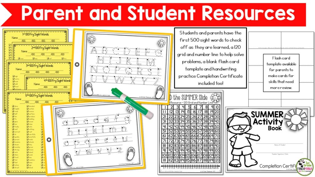 Summer Packet No Prep Review For 1st Grade | 1st Grade Pandamania