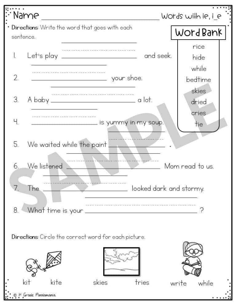 Long I Worksheets Phonics Activities | 1st Grade Pandamania