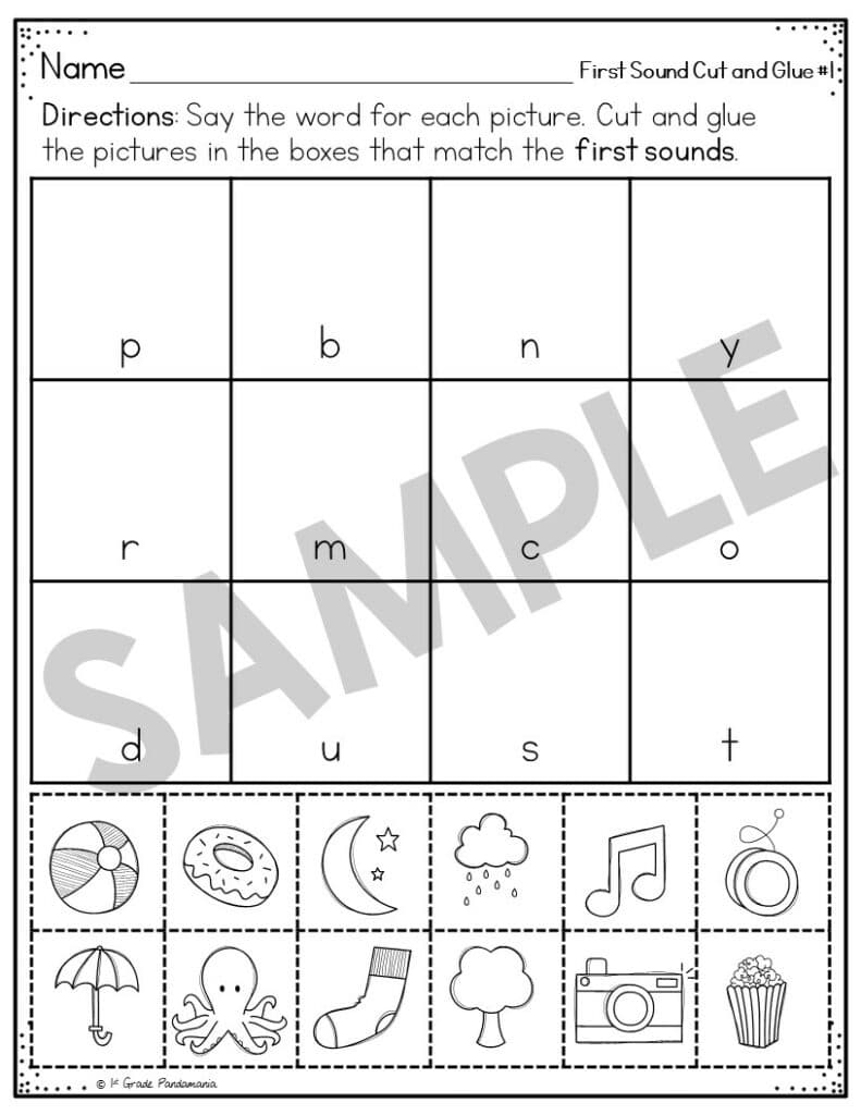 Beginning Sounds Worksheets Phonics Activities | 1st Grade Pandamania