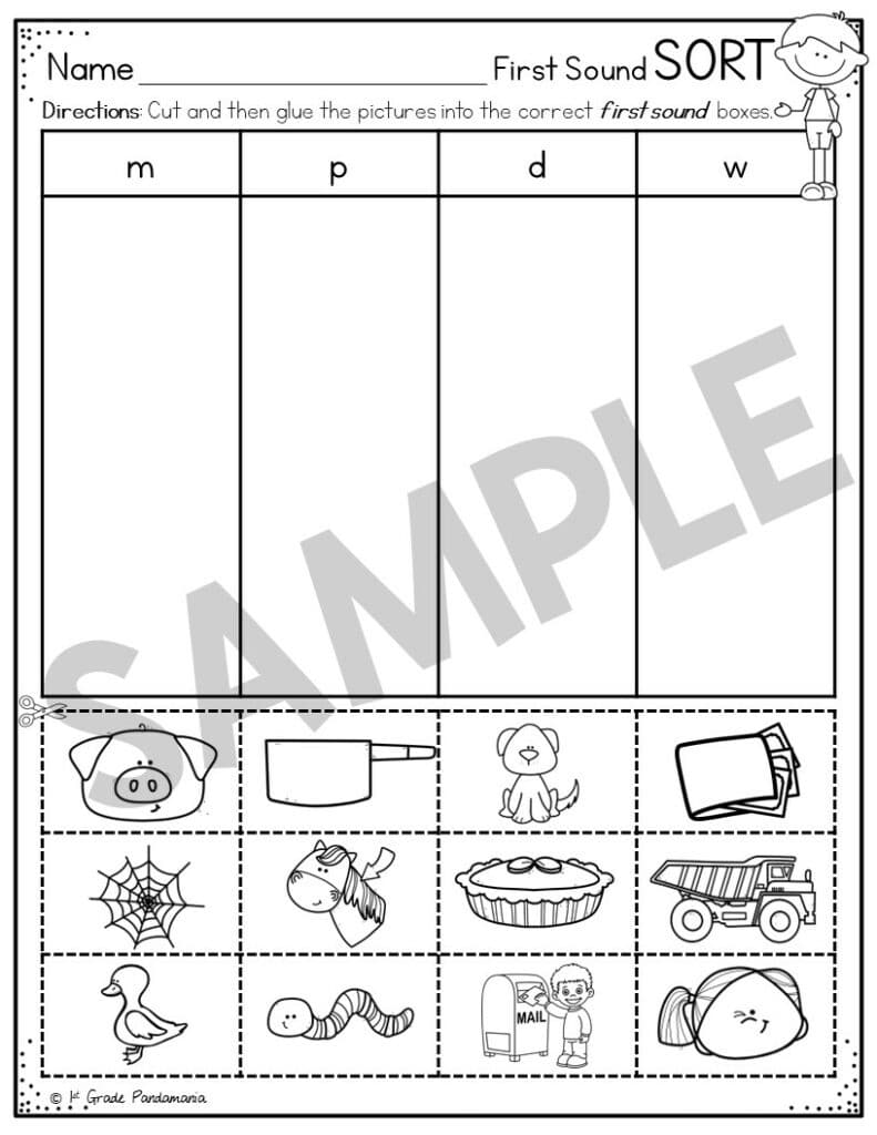 Beginning Sounds Worksheets Phonics Activities | 1st Grade Pandamania