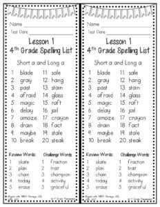 4th Grade Spelling Lists (Weekly) Aligned W HMH Journeys | 1st Grade ...