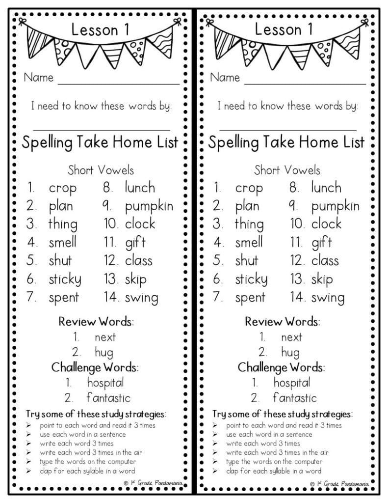 3rd Grade Spelling Lists (Weekly) Aligned W HMH Journeys | 1st Grade ...