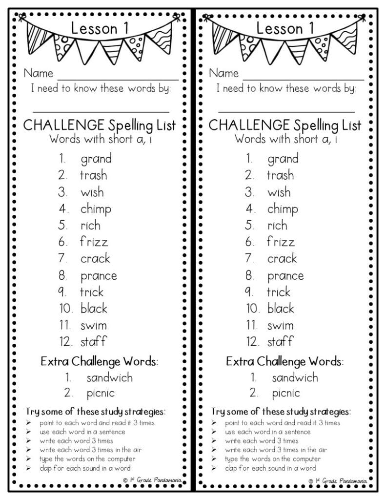 2nd Grade Spelling Lists (Challenge) Aligned With HMH Journeys | 1st ...