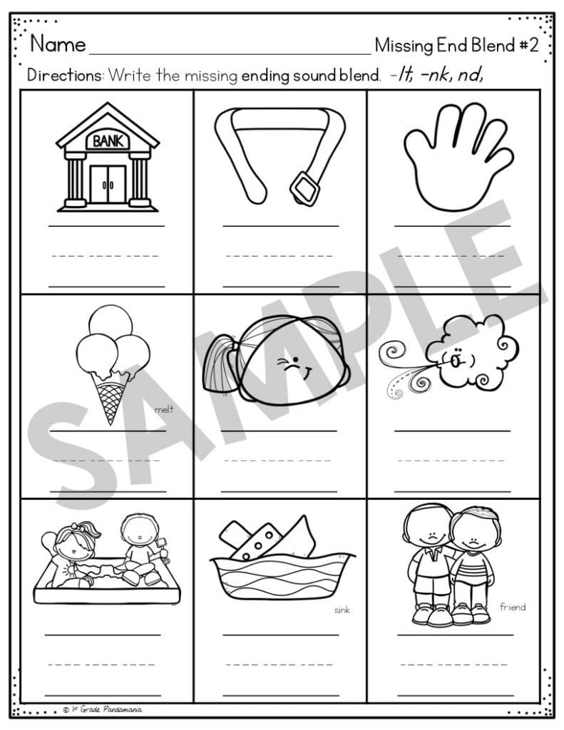 Blends Worksheets Phonics Activities (Beginning Ending) | 1st Grade ...