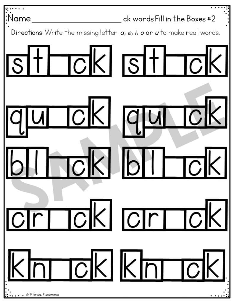 Ck Words Worksheets Phonics Activities | 1st Grade Pandamania