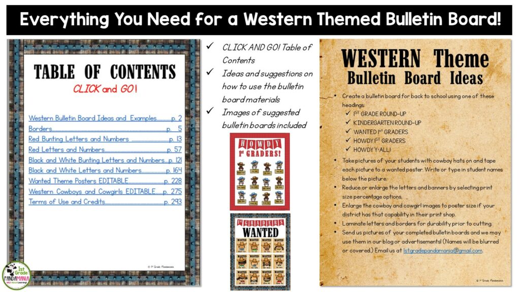Western Cowboy Cowgirl Theme Bulletin Board EDITABLE Fillable Pdf Names ...
