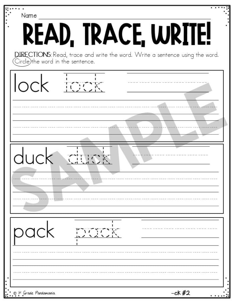 Ck Words Worksheets Phonics Activities | 1st Grade Pandamania
