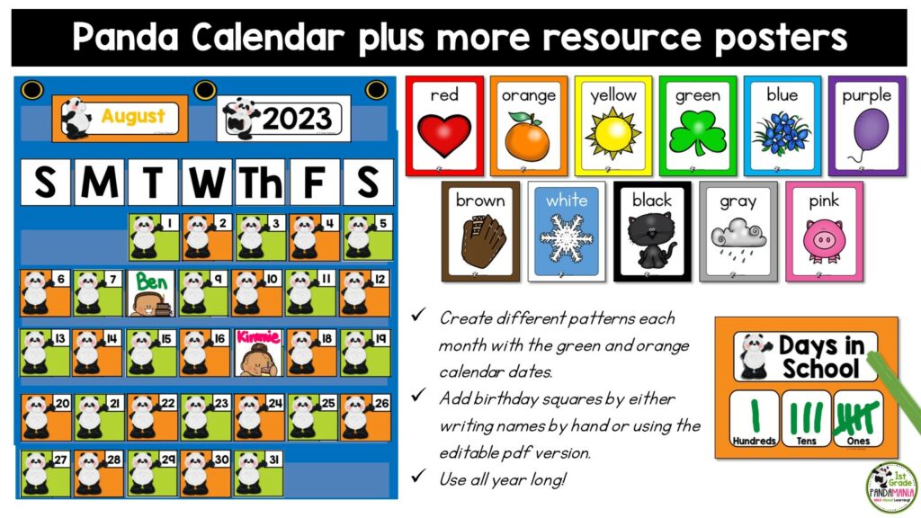 Classroom Decor: Panda Themed (with Editable Labels And Name Tags ...