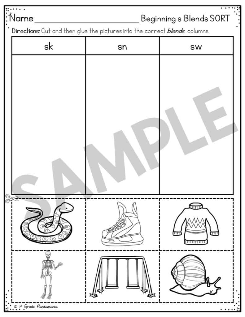 Blends Worksheets Phonics Activities (Beginning Ending) | 1st Grade ...