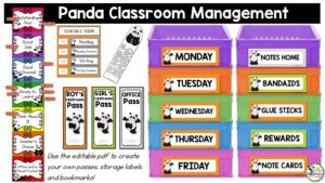 Classroom Decor: Panda Themed (with Editable Labels And Name Tags ...