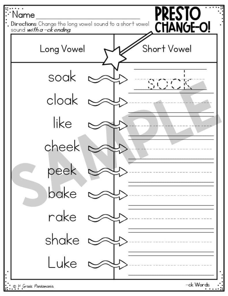 Ck Words Worksheets Phonics Activities | 1st Grade Pandamania