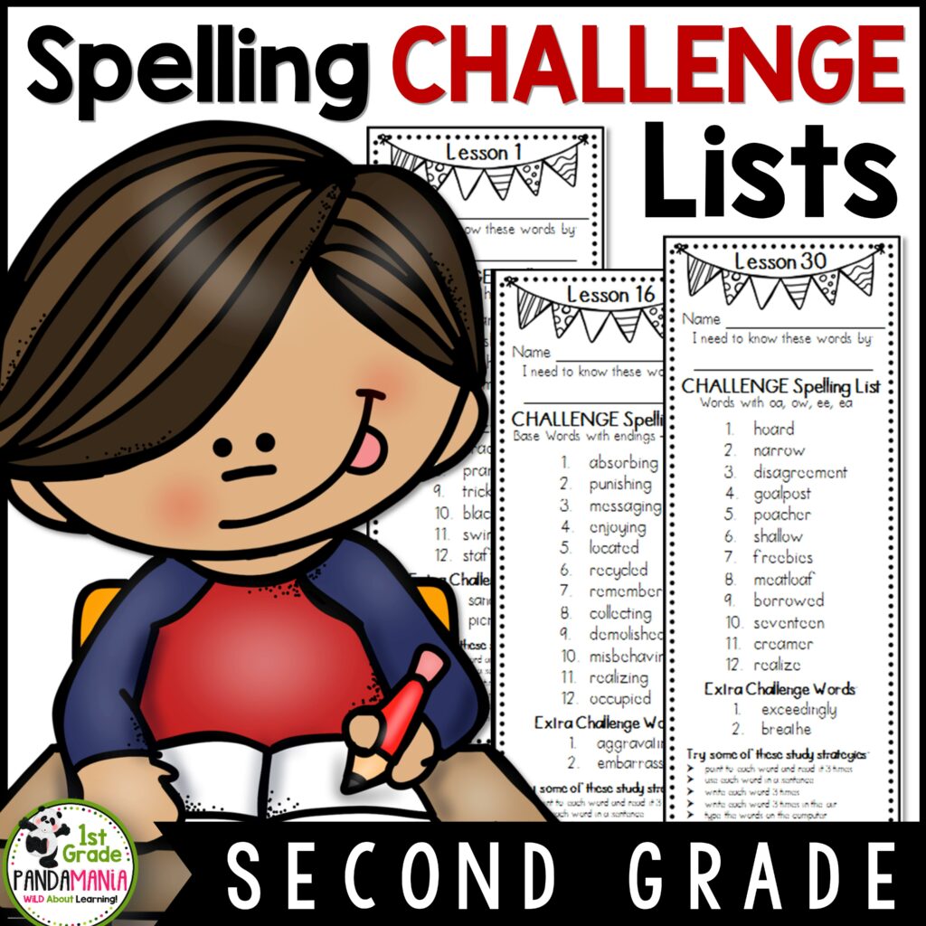 2nd Grade Spelling Lists (Challenge) Aligned With HMH Journeys | 1st ...