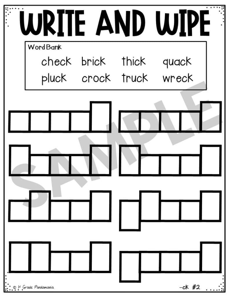 Ck Words Worksheets Phonics Activities | 1st Grade Pandamania
