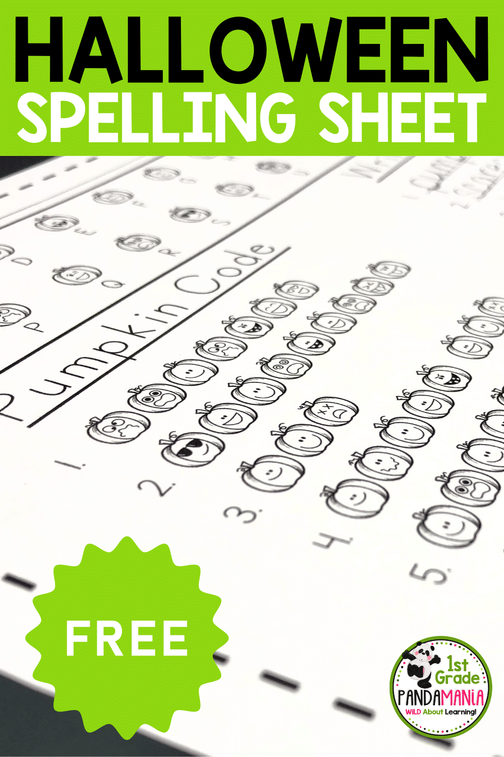 Easy Halloween Spelling Word Activity FREEBIE | 1st Grade Pandamania