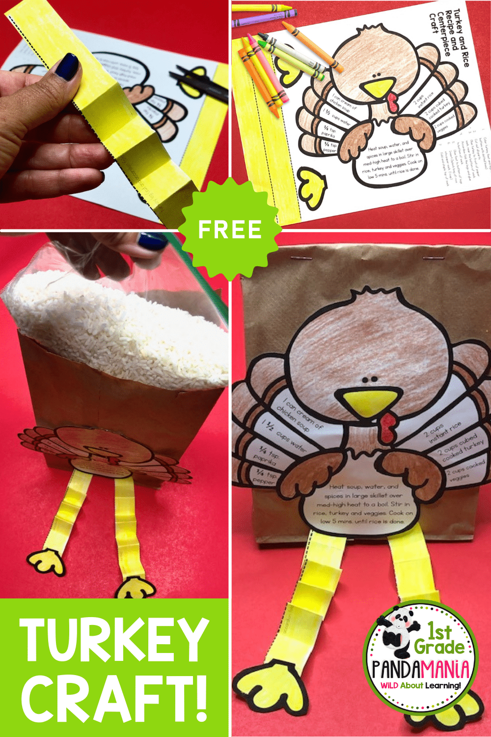Easy Thanksgiving Turkey Craft + FREEBIE | 1st Grade Pandamania