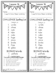 1st Grade Challenge Spelling Words Lists Aligned With HMH Journeys ...