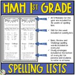 HMH 1st Grade Into Reading Spelling Take-Home Lists Year Long Aligned ...