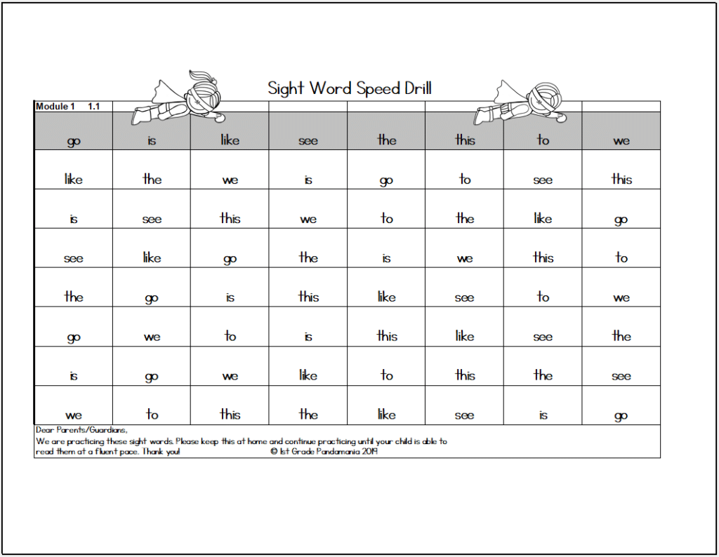 HMH Into Reading Sight Word Activities Fluency Speed Drills 1st-Grade ...