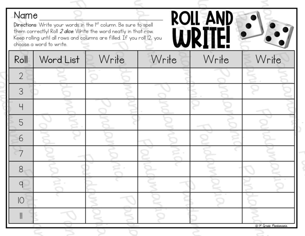 Spelling And Sight Word Activities For Any List Of 10 Words | 1st Grade ...