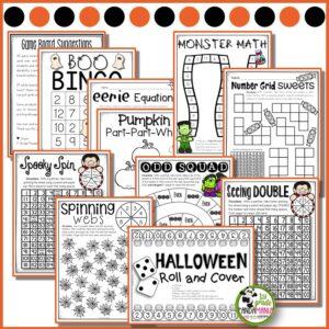 Halloween Math Activities Print And Play Games And Math Centers | 1st ...