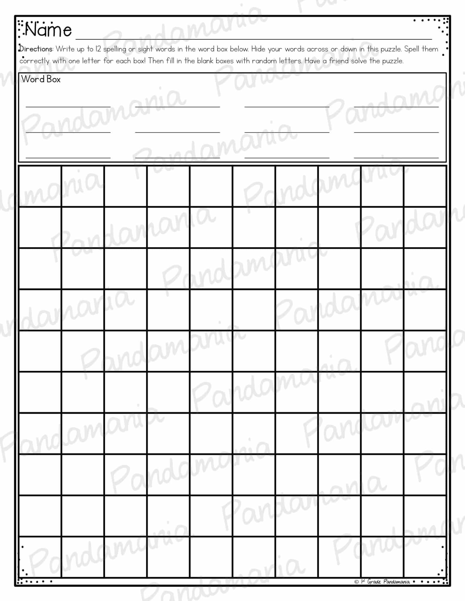 Spelling And Sight Word Activities For Any List Of 10 Words | 1st Grade ...