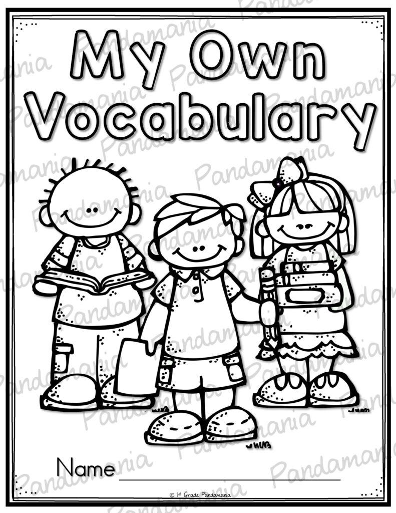 Vocabulary Notebook For Kindergarten And 1st Grade | 1st Grade Pandamania