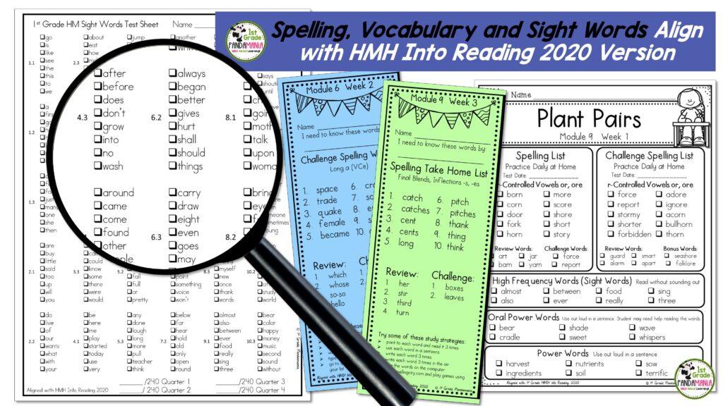 HMH Into Reading Spelling, Sight Words, Vocabulary BUNDLE | 1st Grade ...
