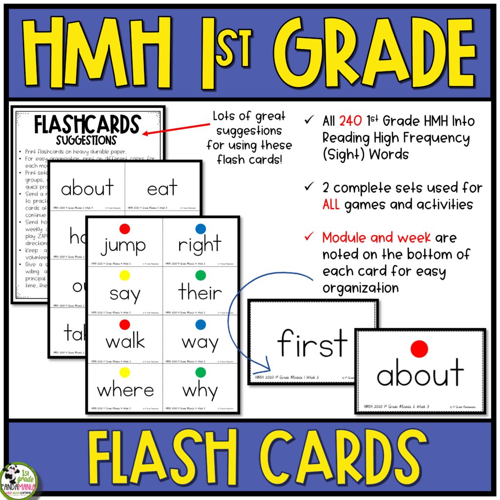 HMH Into Reading Flash Cards Sight Word Games And Centers 1st Grade ...