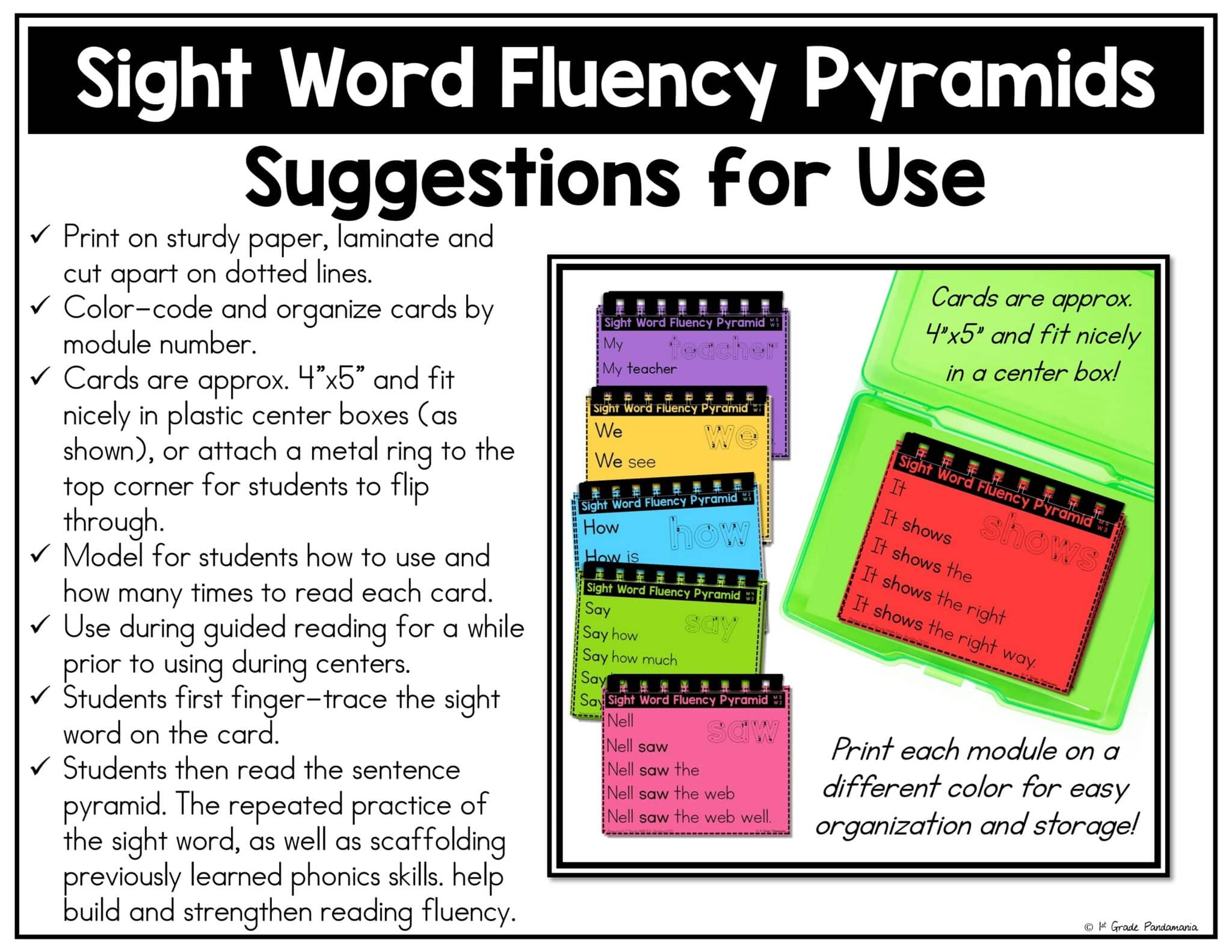 HMH Into Reading Sight Word Sentences Fluency Pyramids Centers 1st ...