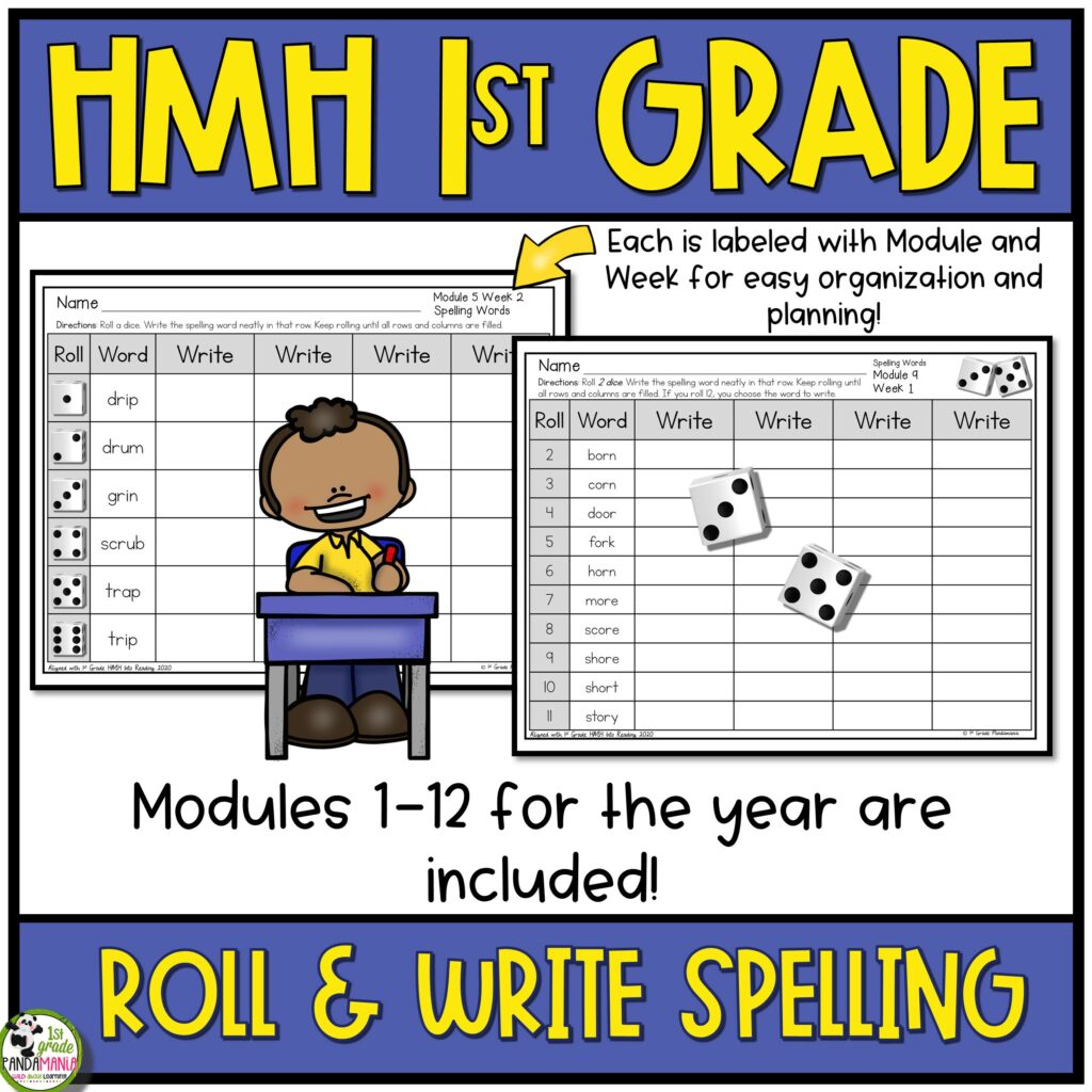 HMH Into Reading Roll And Write Spelling Centers 1st Grade Year-Long ...