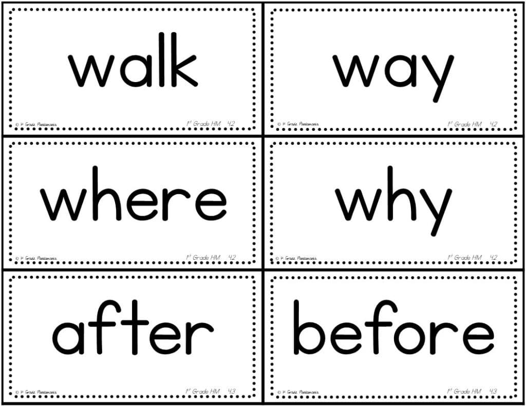 HMH Into Reading Sight Words Word Wall For 1st Grade (2020 Edition ...