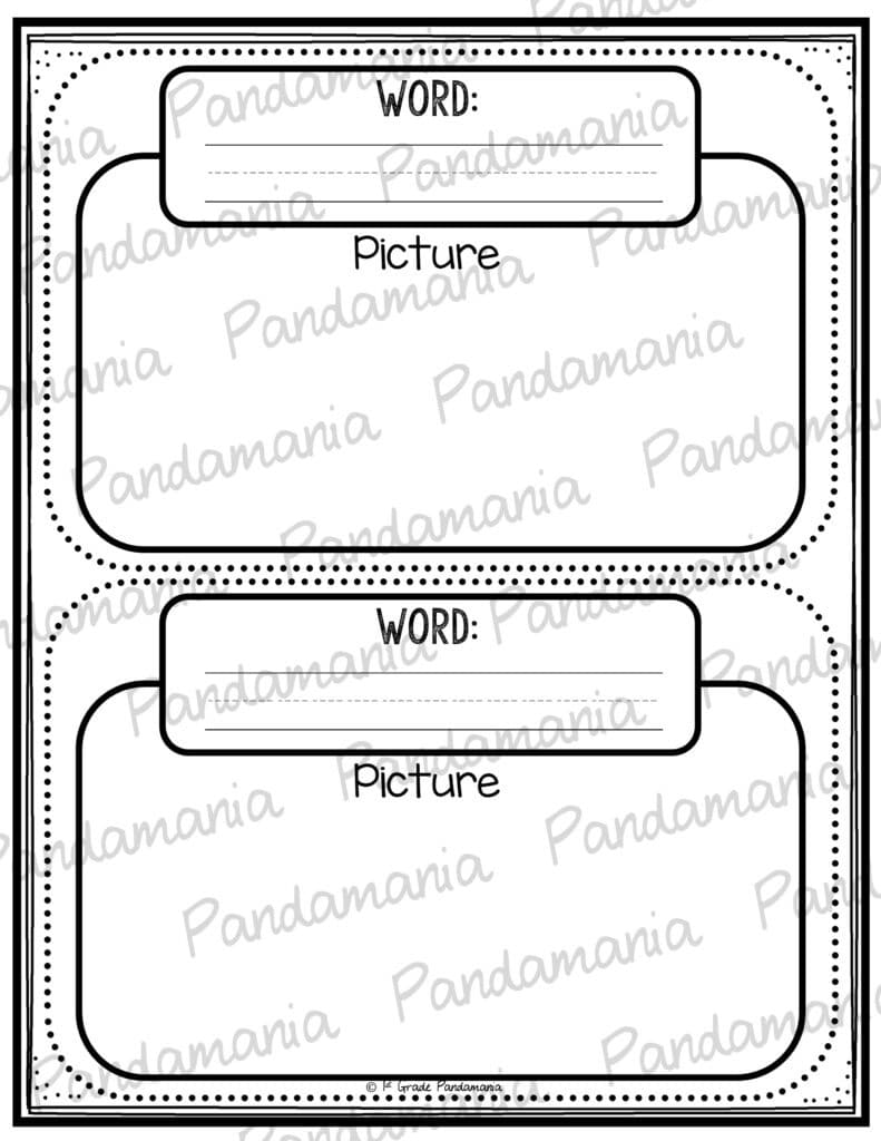 Vocabulary Notebook For Kindergarten And 1st Grade | 1st Grade Pandamania