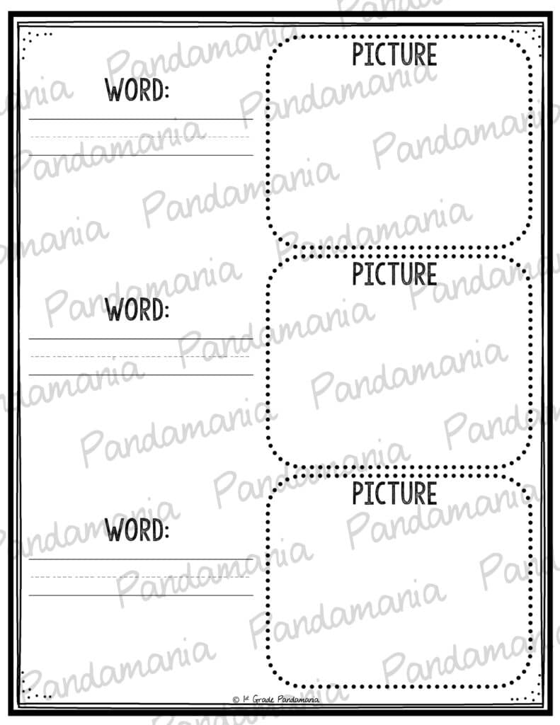 Vocabulary Notebook For Kindergarten And 1st Grade | 1st Grade Pandamania