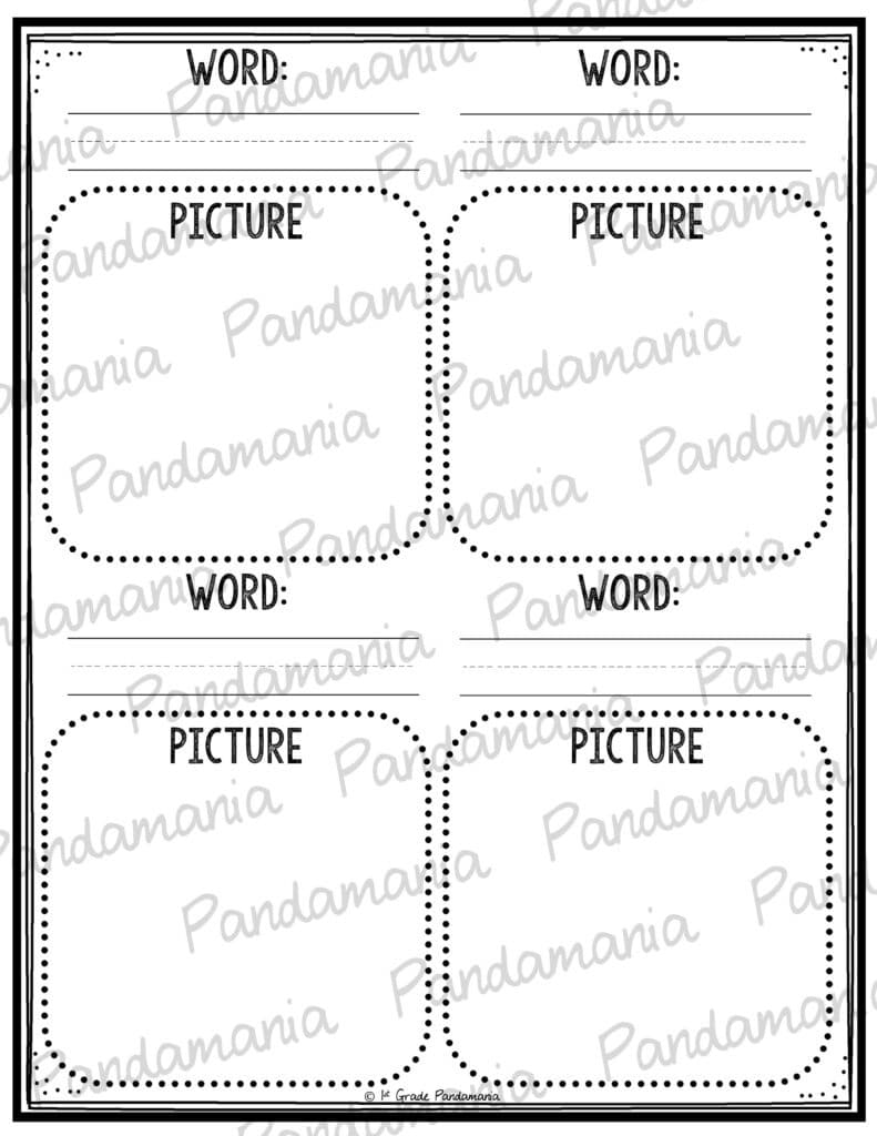 Vocabulary Notebook For Kindergarten And 1st Grade | 1st Grade Pandamania