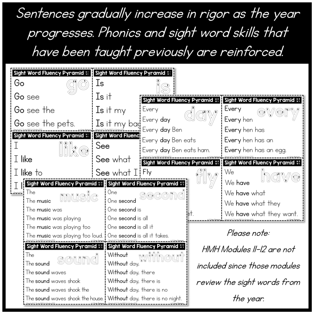 HMH Into Reading Sight Word Sentences Fluency Pyramids Centers 1st ...