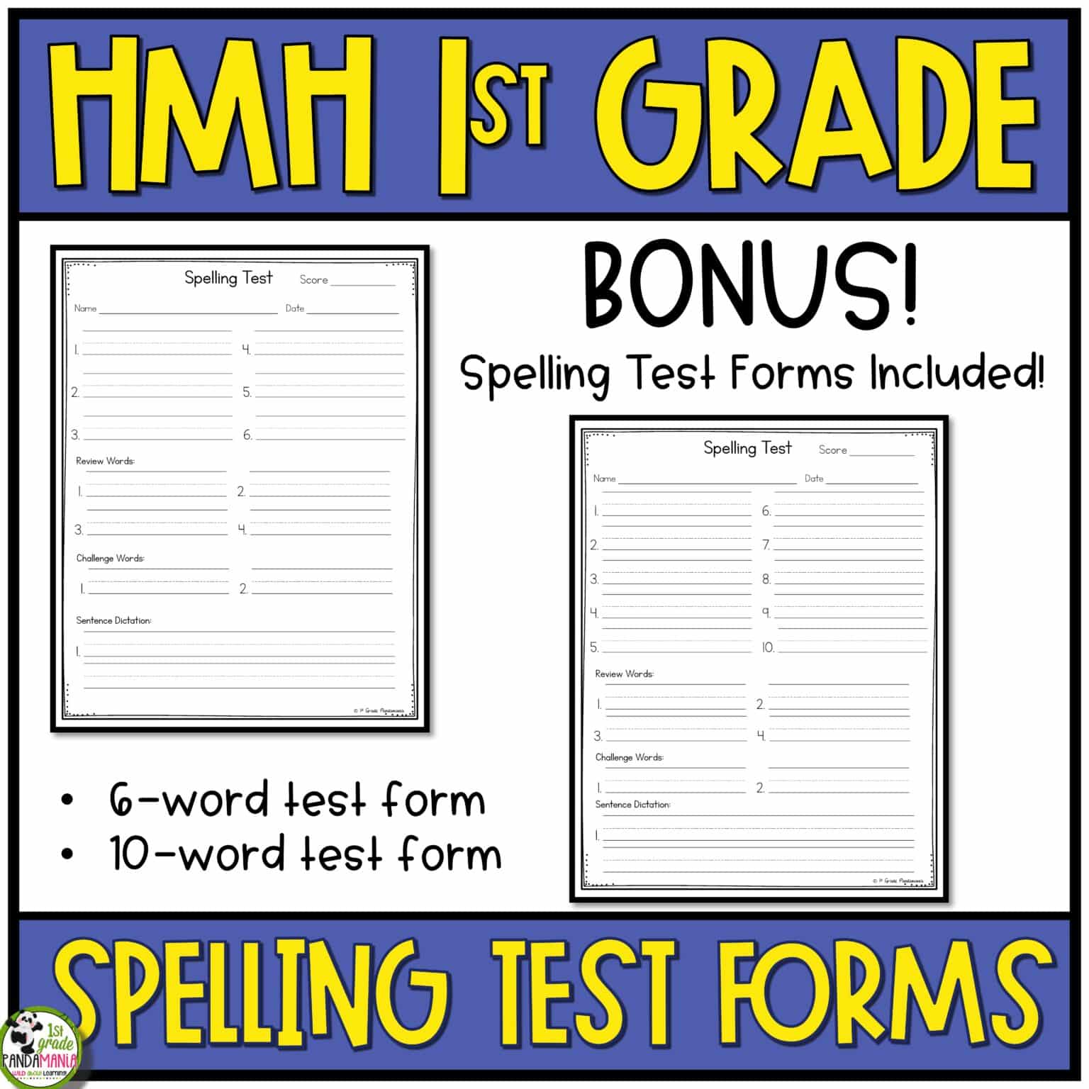 HMH Into Reading Challenge Spelling Lists 1st Grade Year-Long Aligned ...