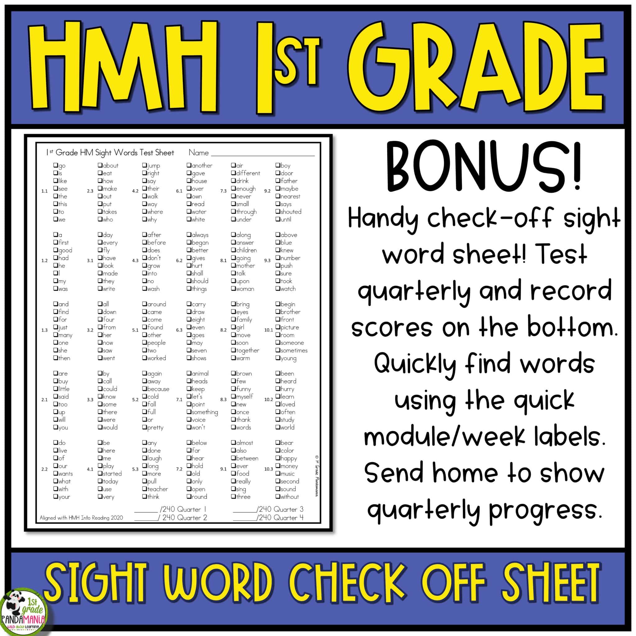 HMH Into Reading Sight Word Practice PowerPoint Test And Center 1st ...