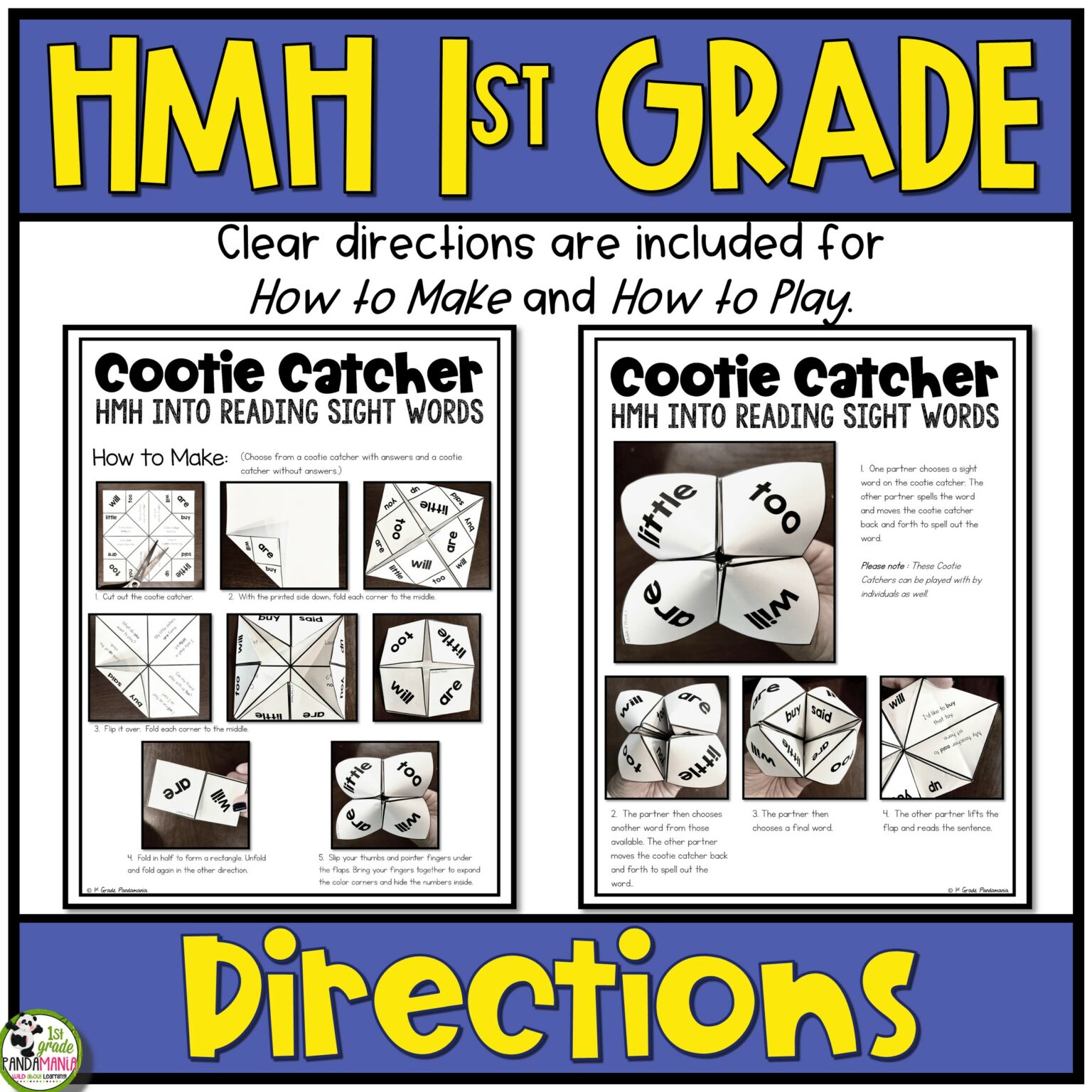HMH Into Reading Sight Word Practice Cootie Catcher Centers 1st Grade ...