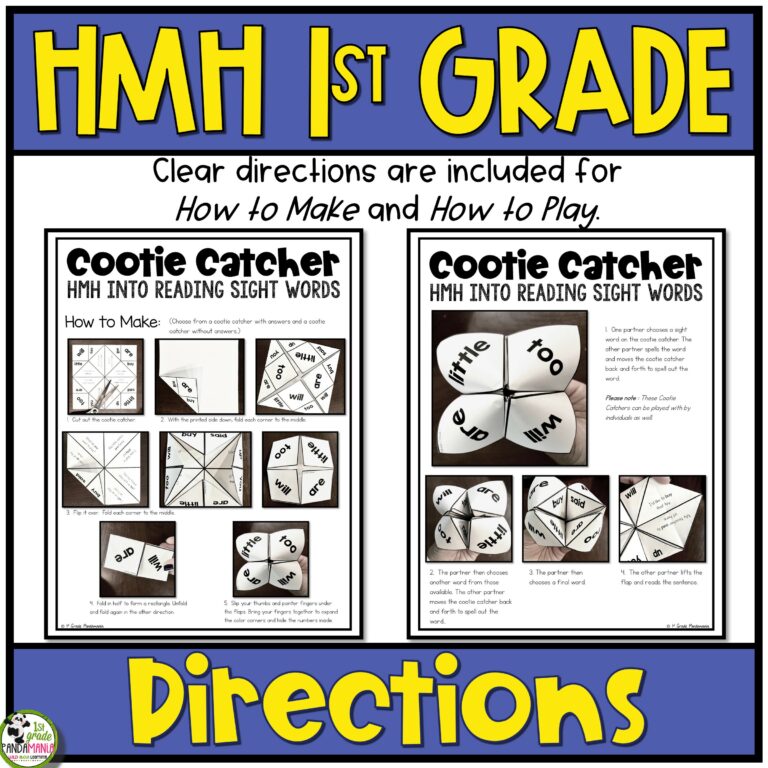 HMH Into Reading Sight Word Practice Cootie Catcher Centers 1st Grade ...