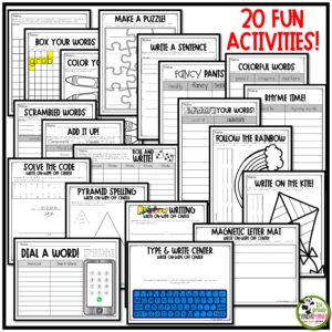 Spelling And Sight Word Activities For Any List Of 10 Words | 1st Grade ...