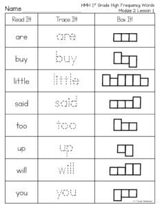 HMH Into Reading Sight Word Center Read, Trace, Box 1st Grade 2020 ...