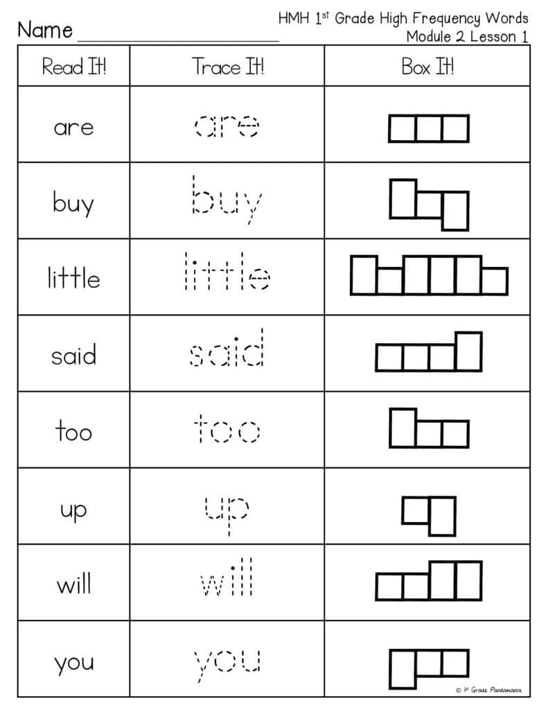 HMH Into Reading Sight Word Center Read, Trace, Box 1st Grade 2020 ...