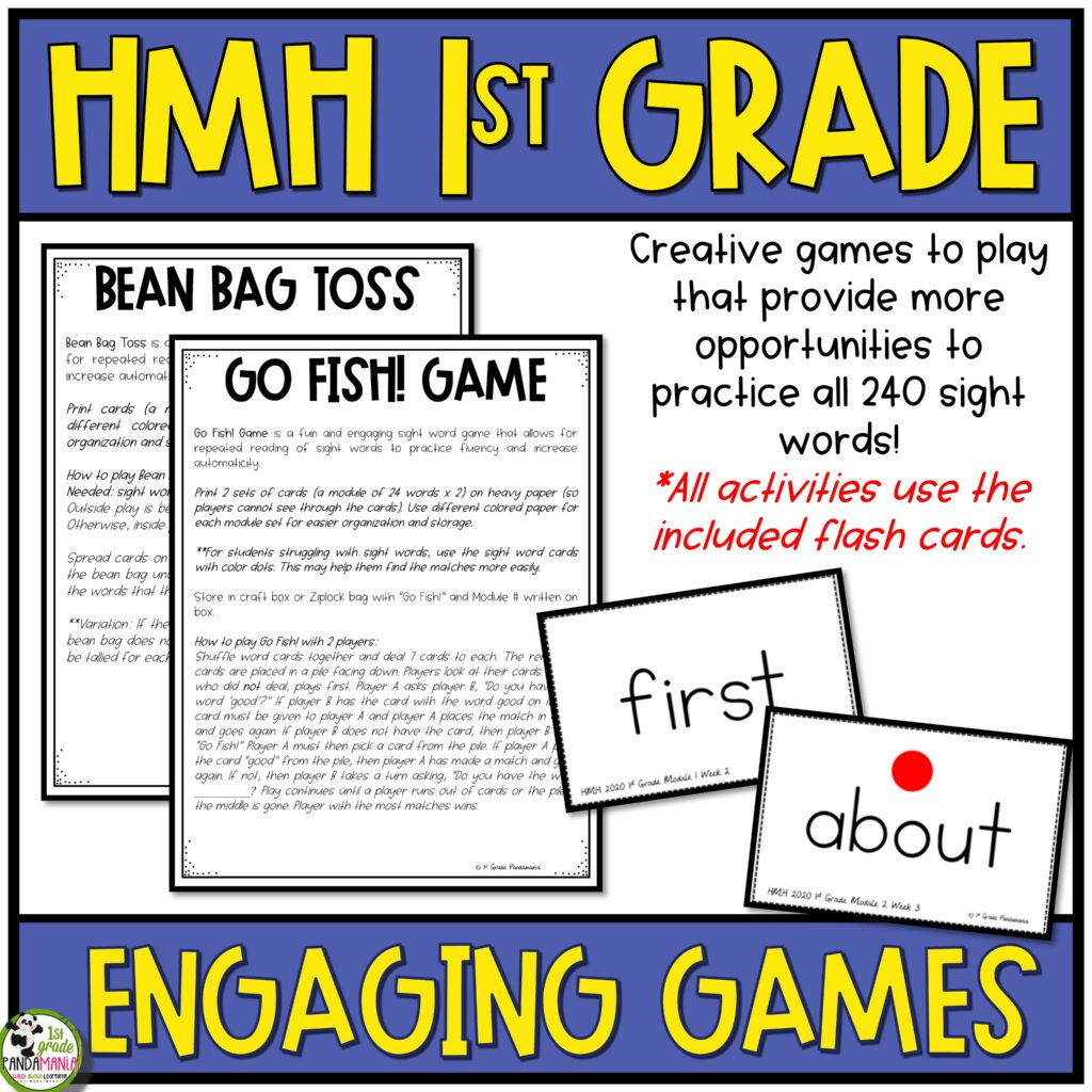 HMH Into Reading Flash Cards Sight Word Games And Centers 1st Grade ...