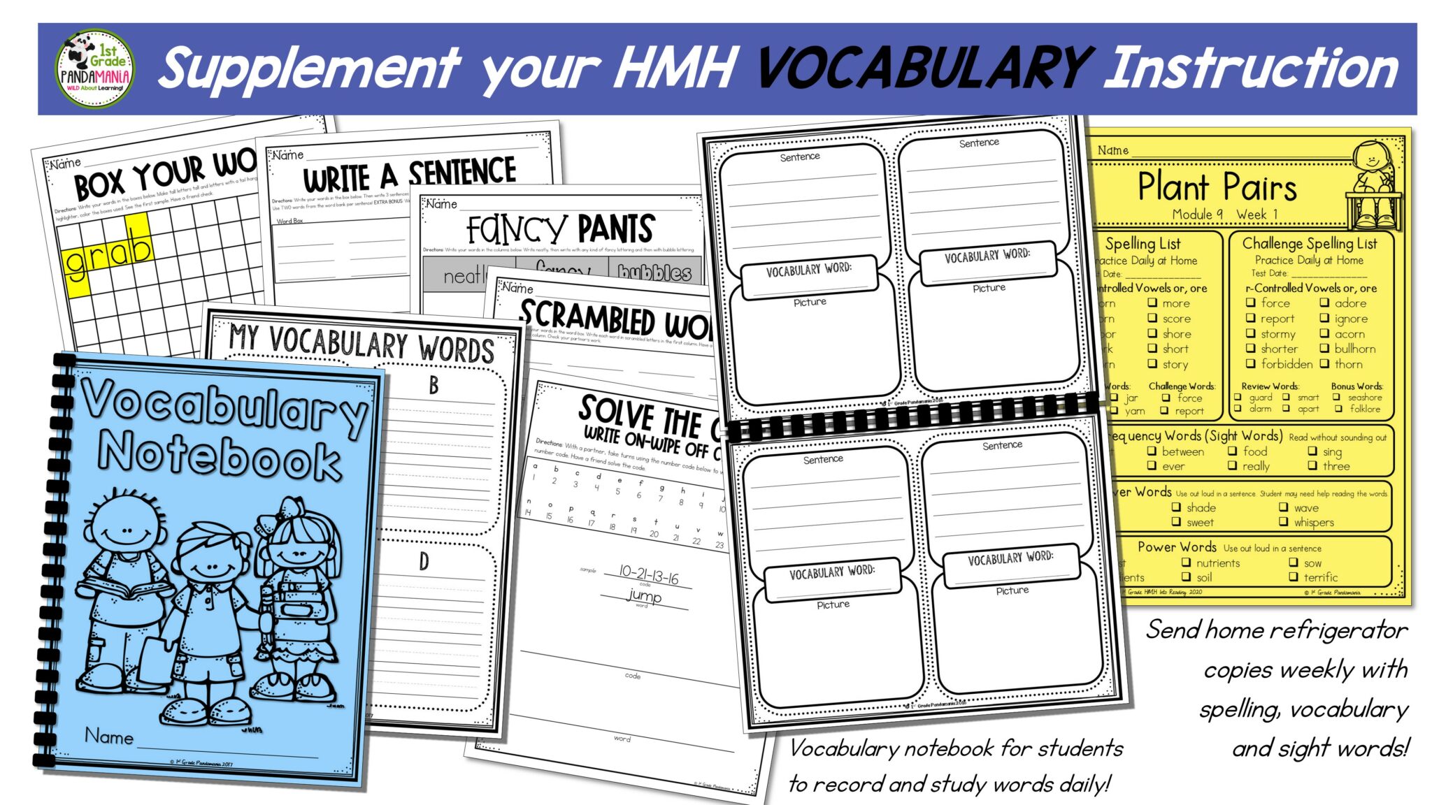 HMH Into Reading Spelling, Sight Words, Vocabulary BUNDLE | 1st Grade ...