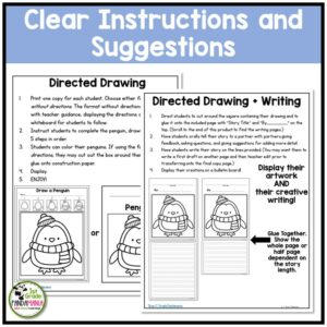 Directed Drawing Plus Writing For Winter Activities | 1st Grade Pandamania